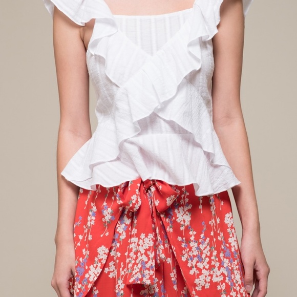 Moon River | Tops | Criss Cross Ruffle Top | Poshmark